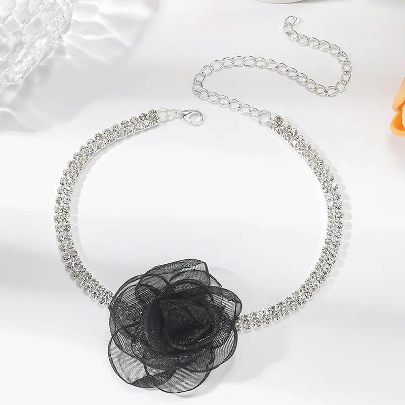 Rhinestone Rose Chokers – GET JUNK'D